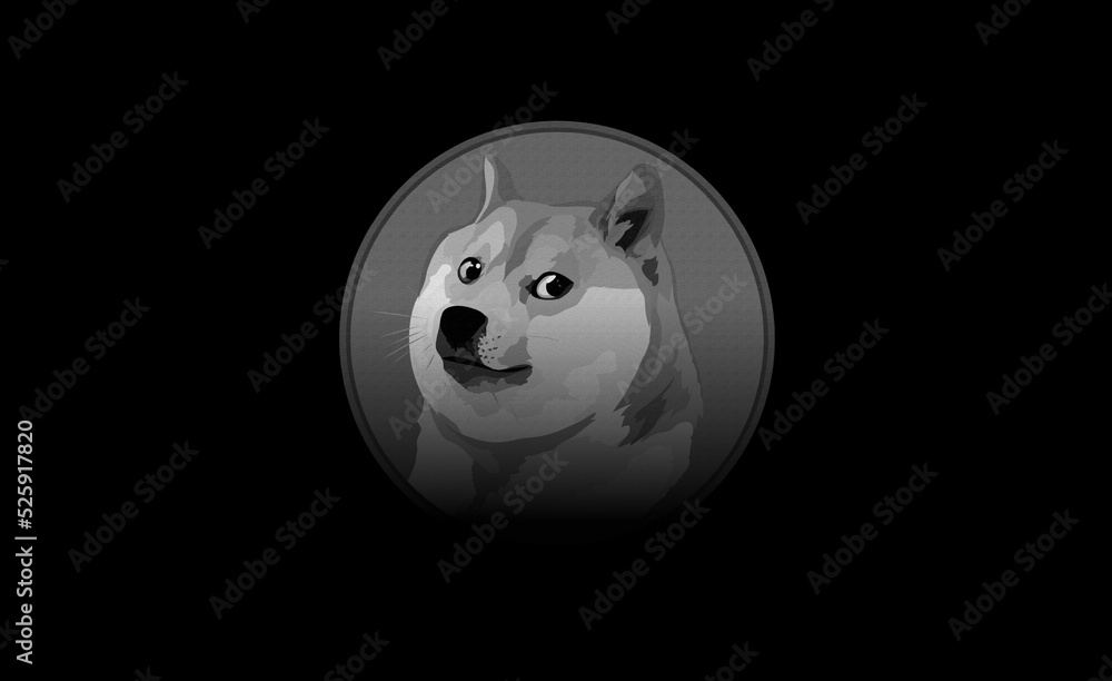 doge coin virtual currency images. 3d illustrations. editorial image ...
