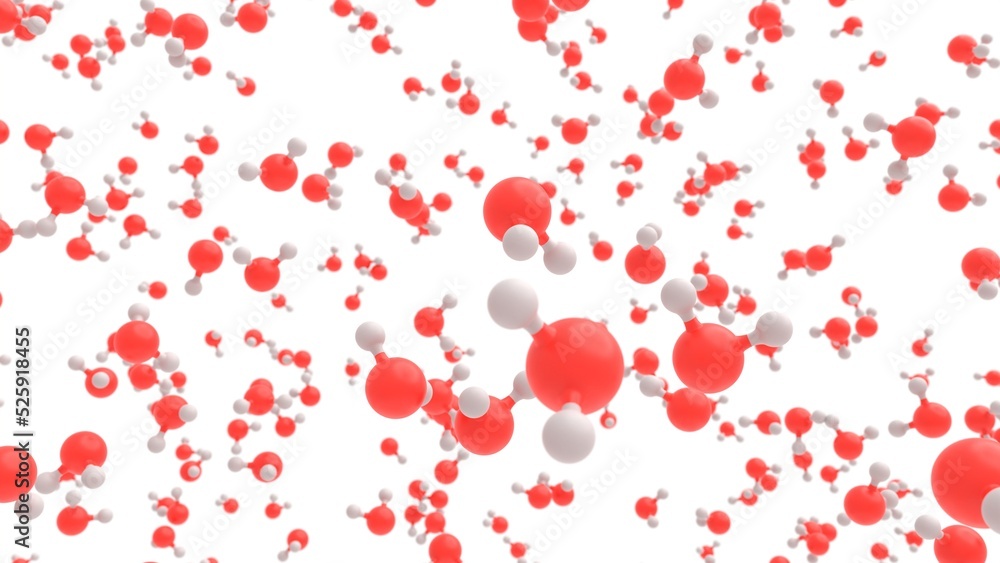 water molecule 3d representation, water vapor animation. can be used to ...