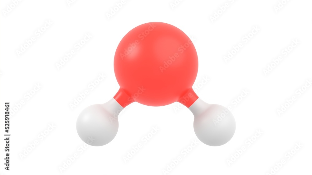 Stockillustratie h2o molecular structure model 3d representation, also ...