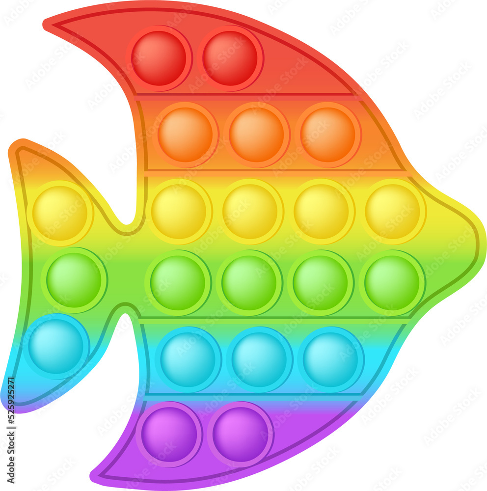 Popit figure fish as a fashionable silicon toy for fidgets. Addictive ...