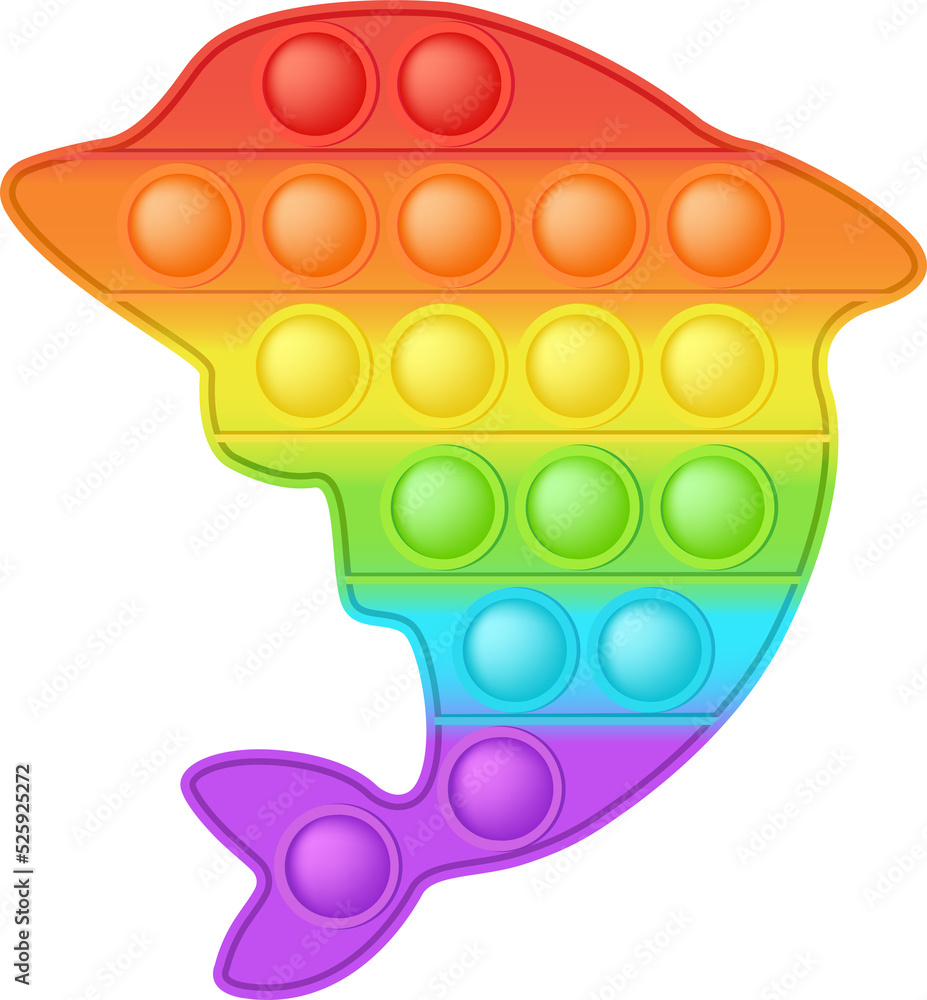 Popit figure dolphin a fashionable silicon toy for fidgets. Addictive ...