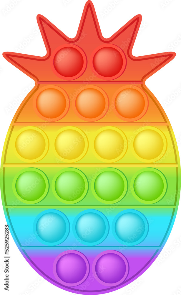 Popit figure pineapple as a fashionable silicon toy for fidgets ...