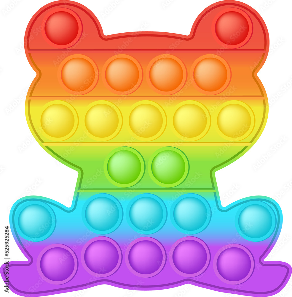 Popit figure frog as a fashionable silicon toy for fidgets. Addictive ...