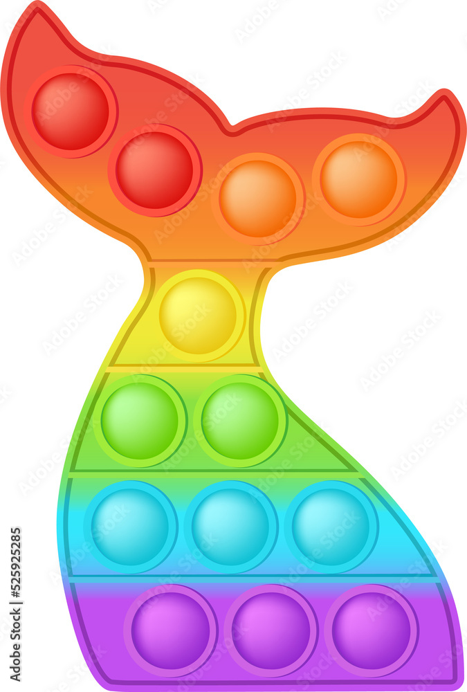 Popit mermaid tail a fashionable silicon toy for fidgets. Addictive ...
