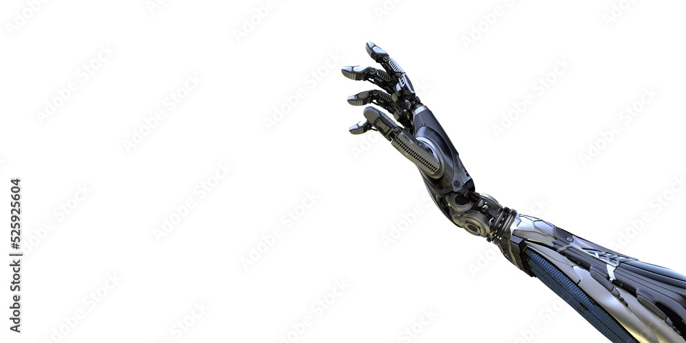 Ultra Detailed conceptual hi tech design of a Robot arm with copyspace ...