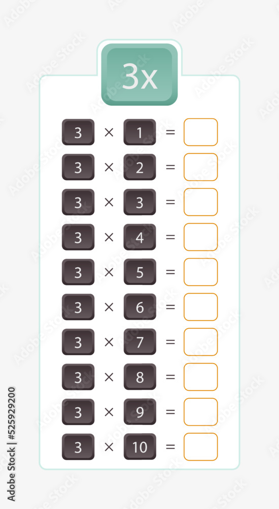 3x multiplication for practice, multiplication table without answers ...