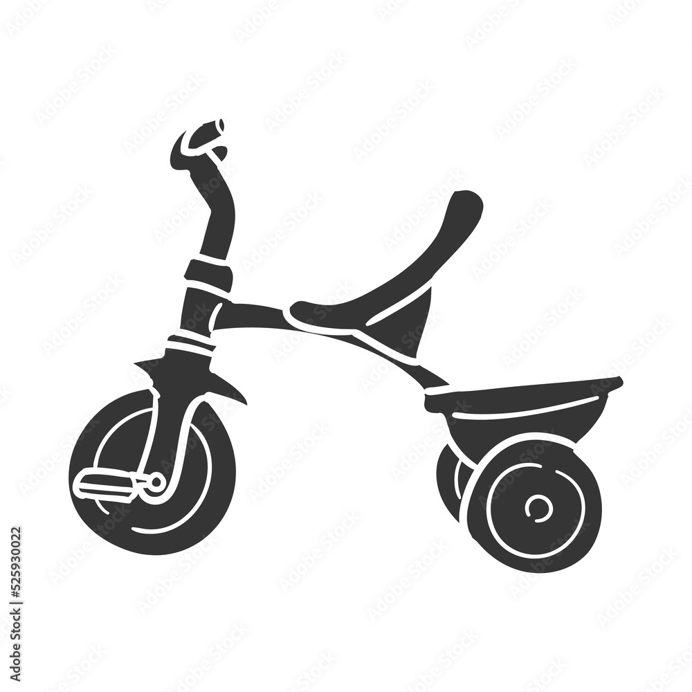 Tricycle Icon Silhouette Illustration. Kids Toy Vector Graphic ...
