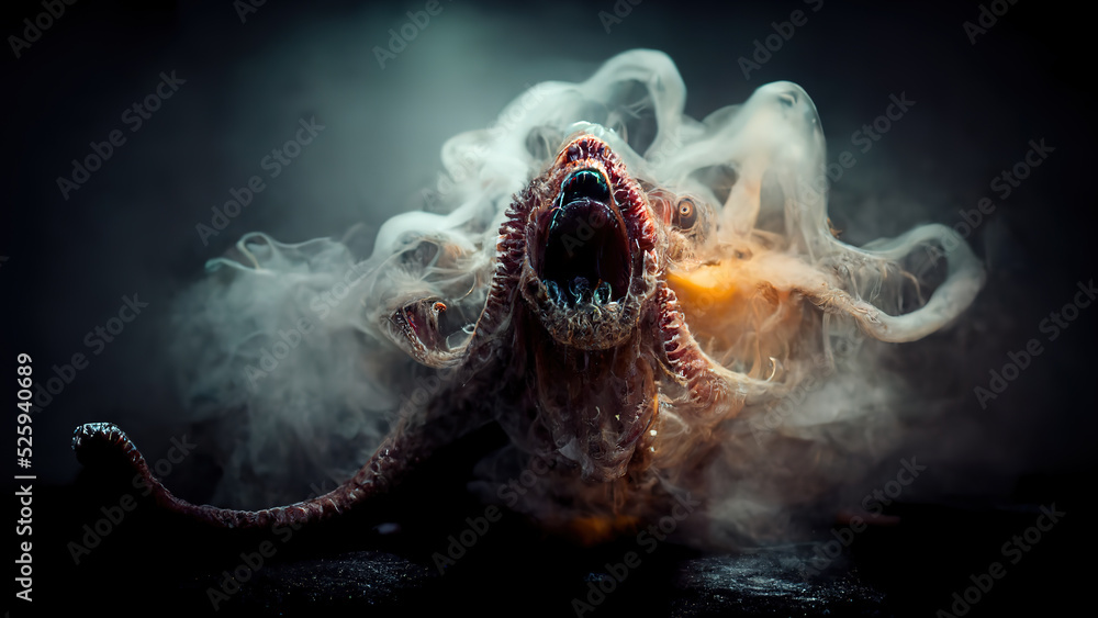 Terrible monsters, mutants. Horror background. Halloween. Ai. Stock ...