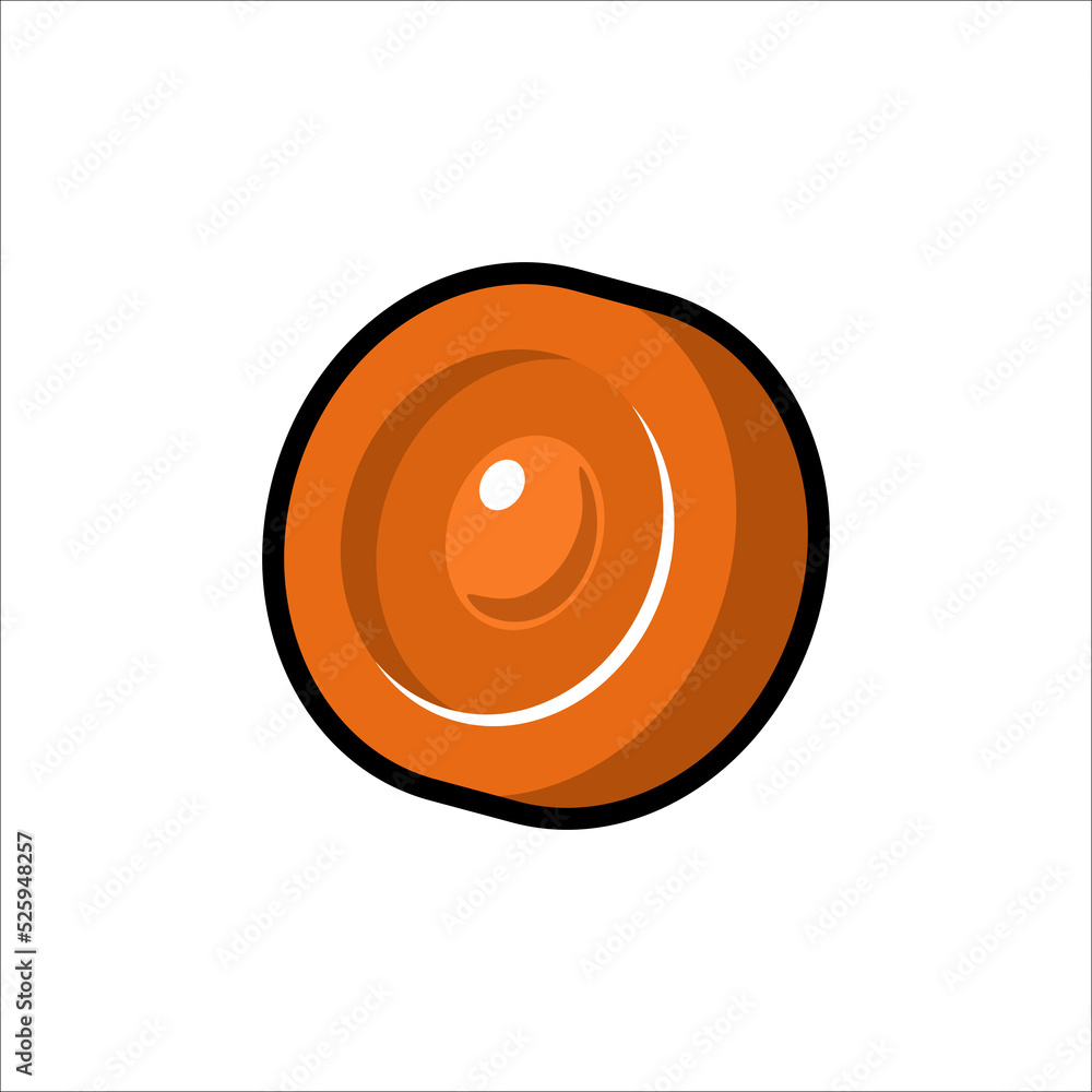 Isolated flat bronze coin icon for game, interface, sticker, app. The ...