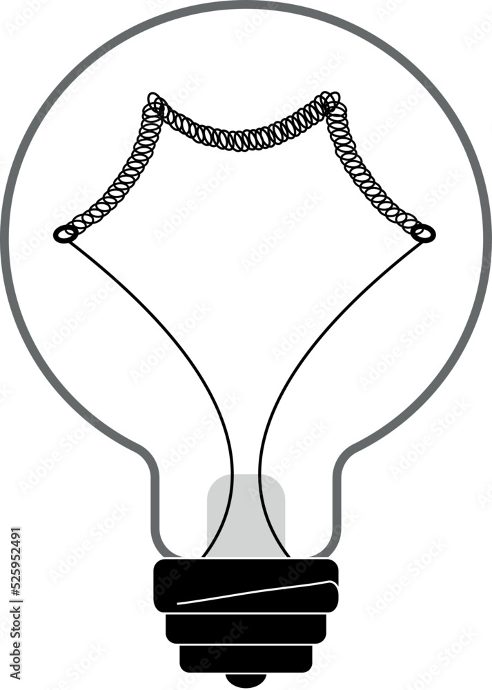 Vector de foco bombilla para ideas retro clásico y estrella encendido ...