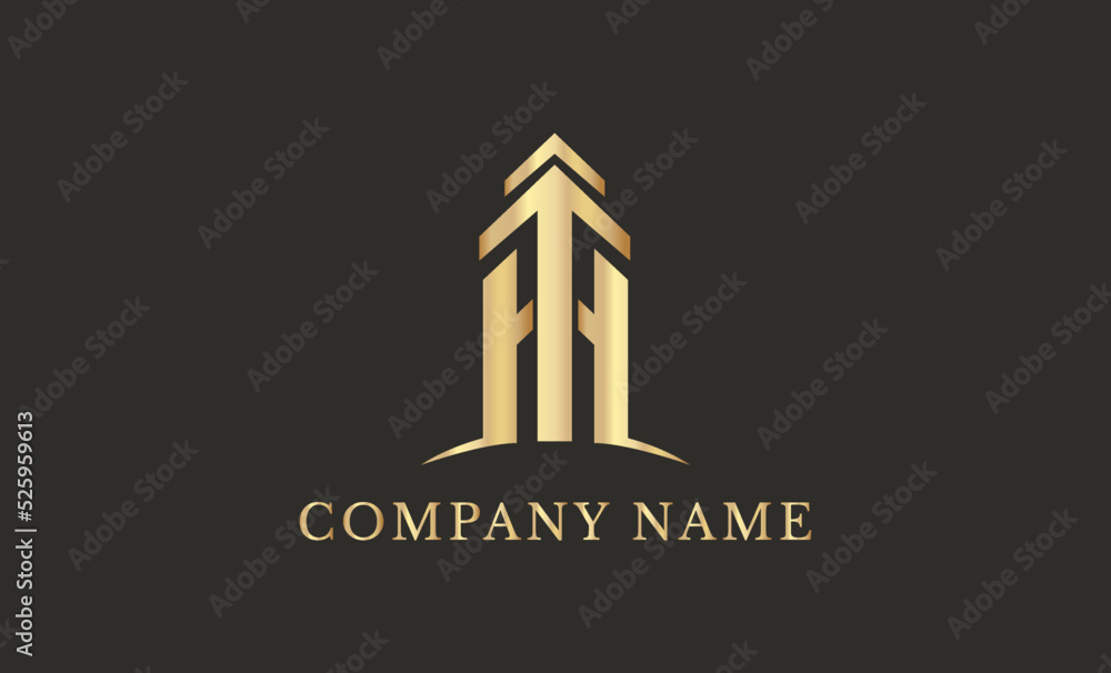 Initial letter HT logo. Building icons and symbol of development ...