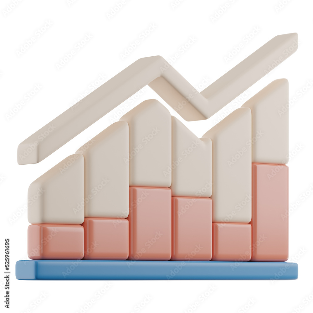 3D Demand Icon, Graph Chart Stock Illustration | Adobe Stock