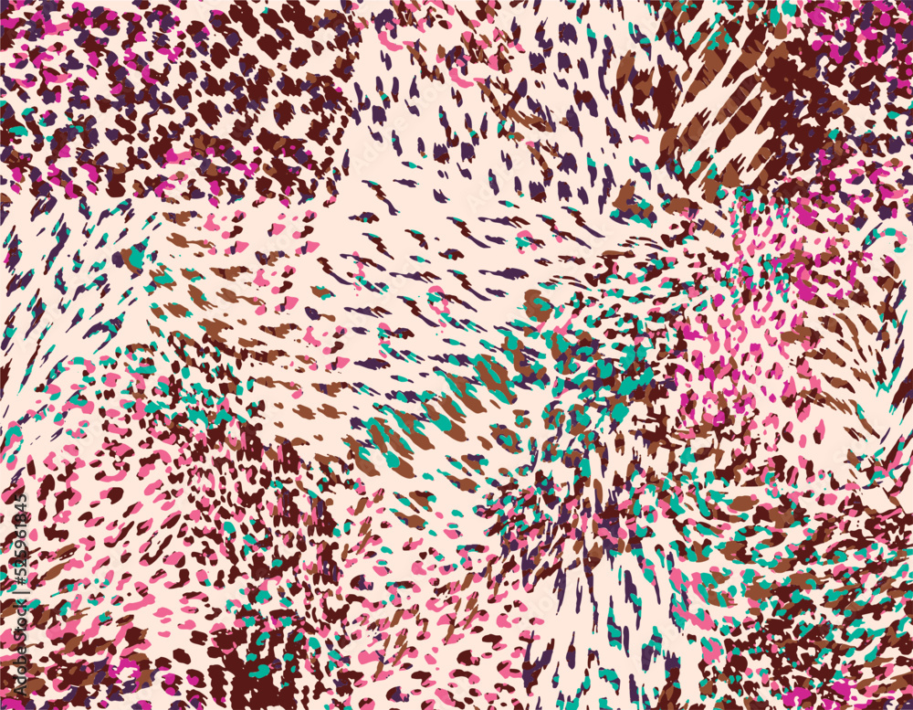 animal fur pattern in multicolored, perfect for fashion, decor and ...