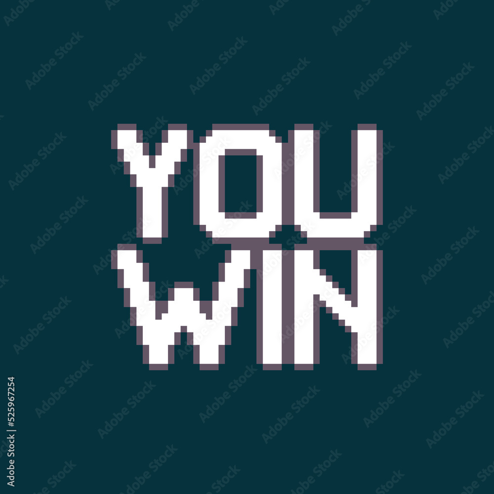 Black and white simple vector 1bit pixel art lettering of inscription ...