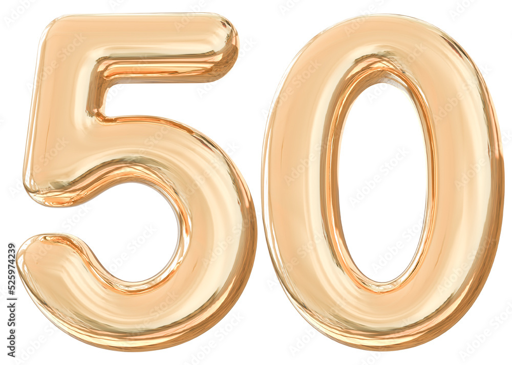 3d golden number 50 Stock Illustration | Adobe Stock