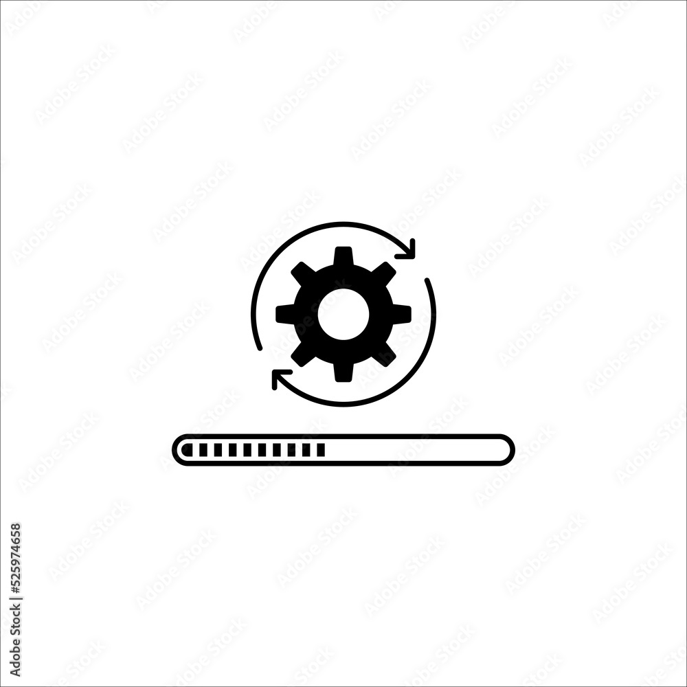 Loading process. Update system icon. Concept of upgrade application ...