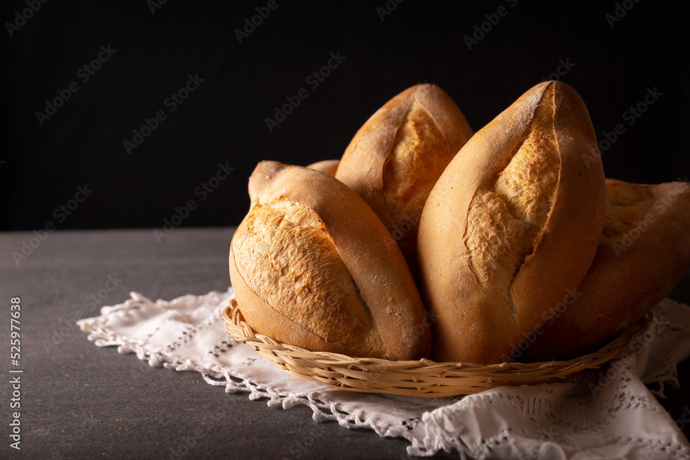 Bolillos. Traditional mexican bakery. White bread commonly used to ...