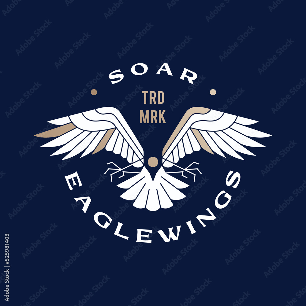 swooping eagle flying soar wings logo emblem badge circle circular ... swooping eagle flying soar wings logo emblem badge circle circular ...