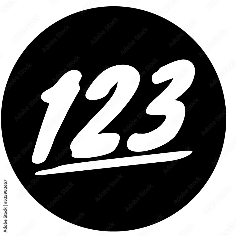 123 logo 3d illustration Stock Illustration | Adobe Stock
