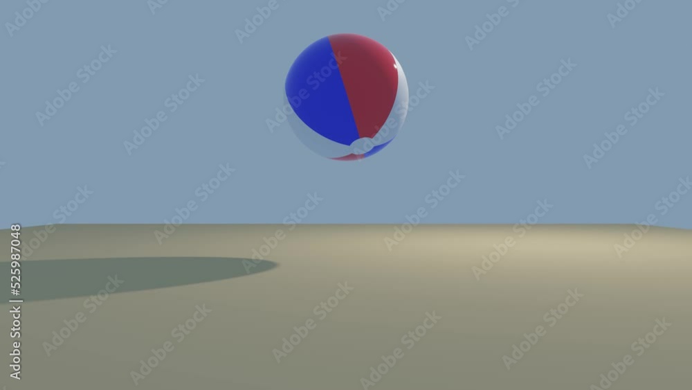 Video „3D rendered animation of a beach ball bouncing and colliding ...