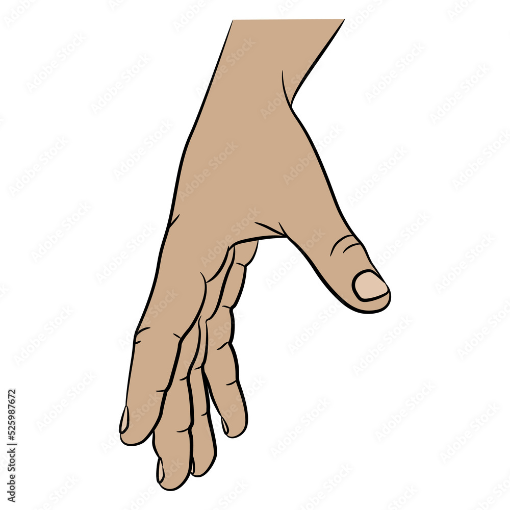 Homan hand with open fingers. Cartoon style. isolated vector ...