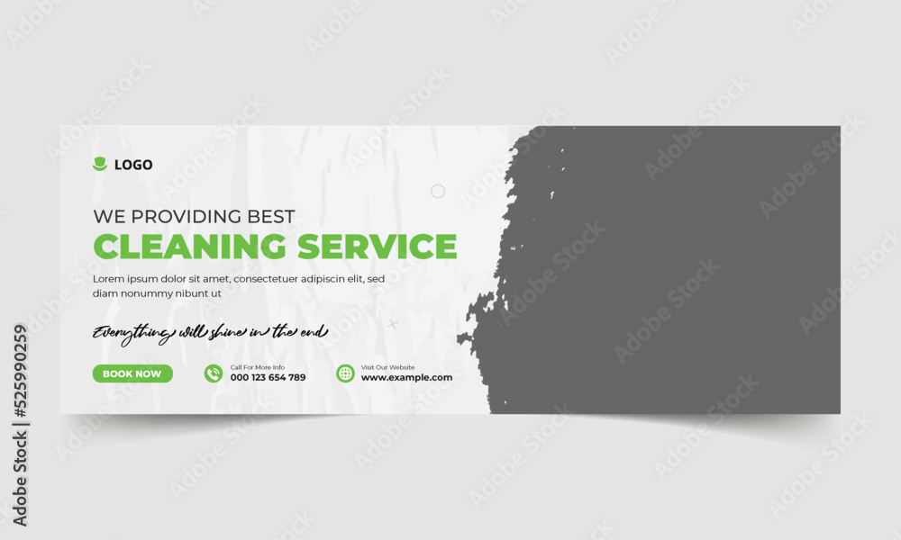 Cleaning service social media facebook cover template design, house ...