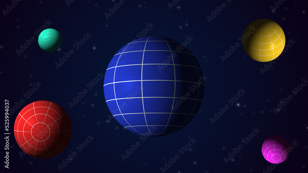 Rotating Spheres or Planets animation with the light on them with added ...