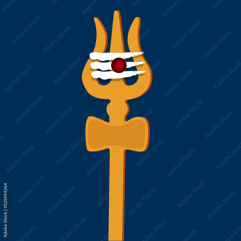 Vecteur Stock God lord Shiva weapon Trishul (trident) simple vector ...