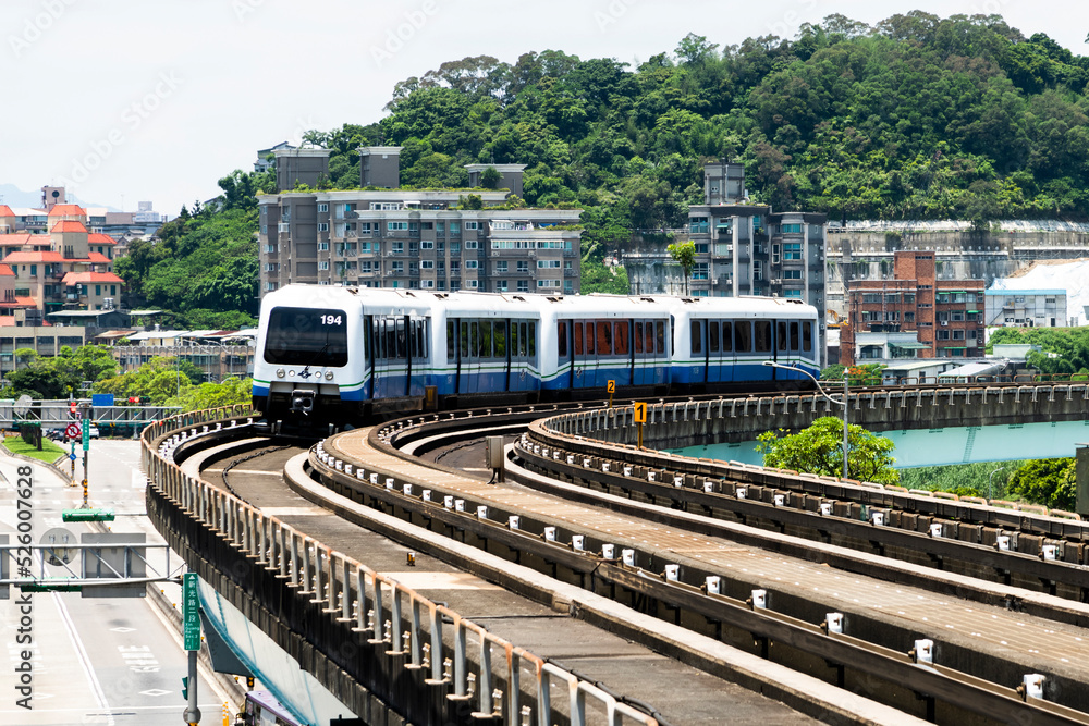 Taipei, Taiwan-July 5, 2020: Wenhu or Brown line of Taipei MRT in ...