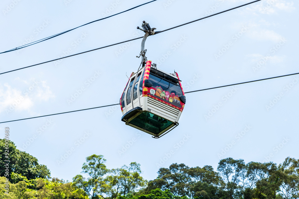 Taipei, Taiwan-July 5, 2020: Maokong Gondola Cable car moving across ...