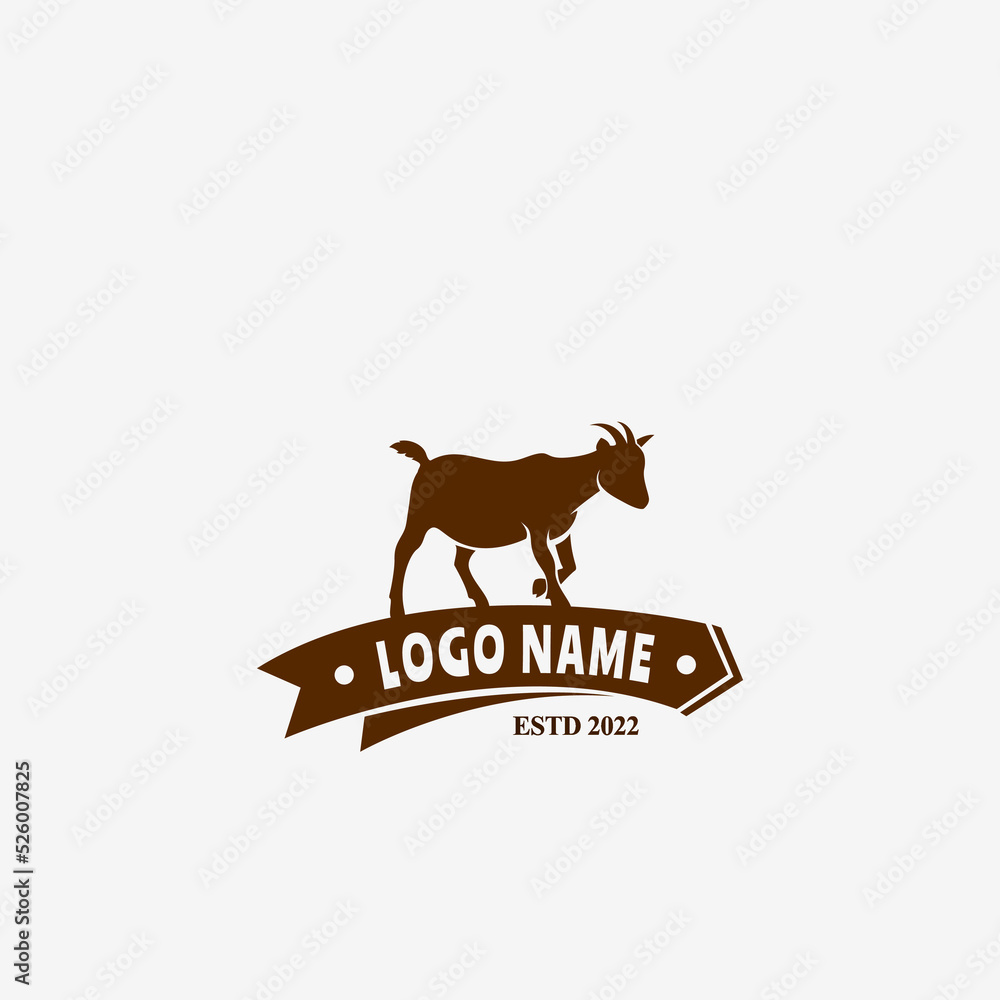 Retro Vintage goat farm logo design template. goat. goat logo. vintage ...
