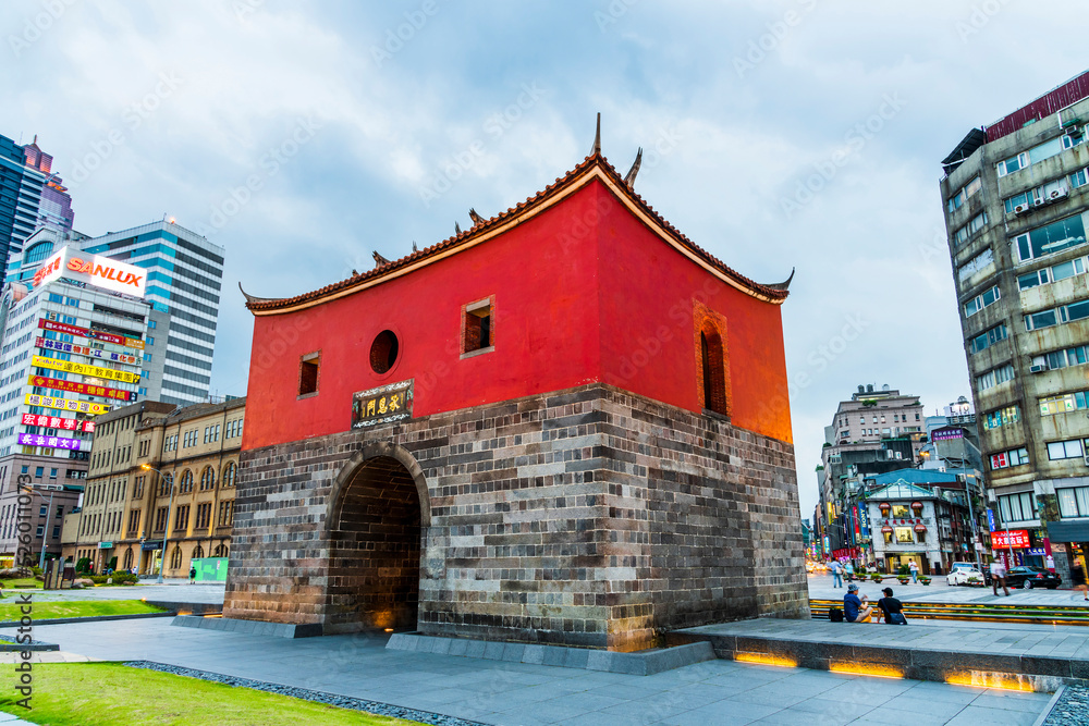 Taipei, Taiwan- May 8, 2020: Building view of the old City Wall of ...