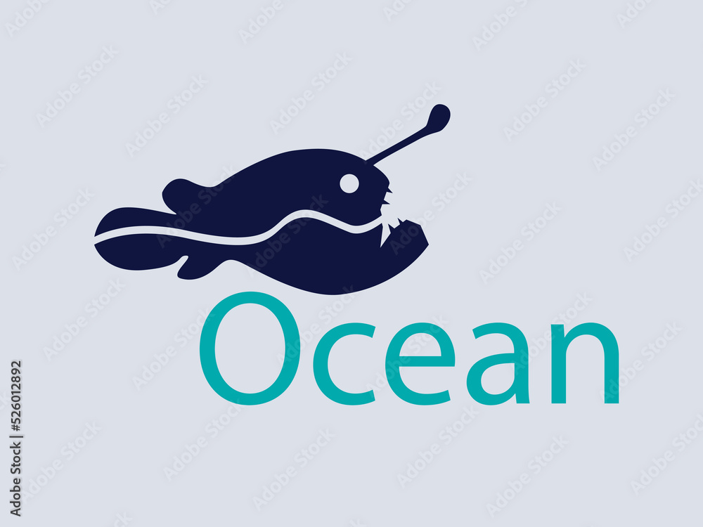 deep sea fish vector logo .ocean logo template Stock Vector | Adobe Stock