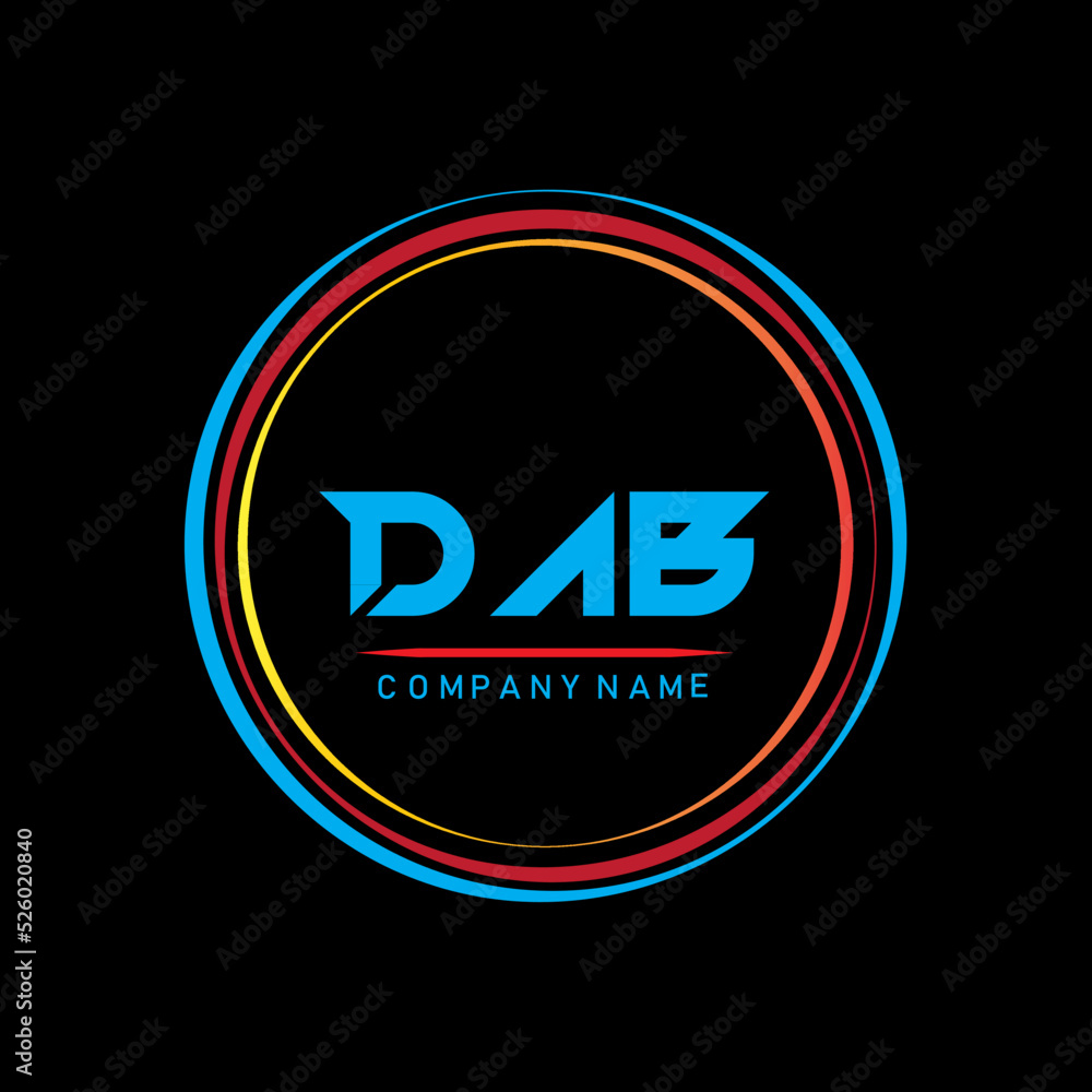 D A B letter. DAB typography for business and real estate band. Letter ...