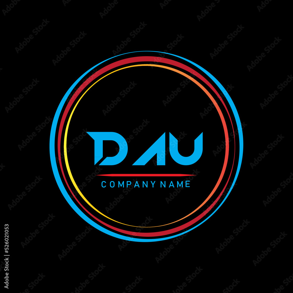 D A U letter. DAU typography for business and real estate band. Letter ...