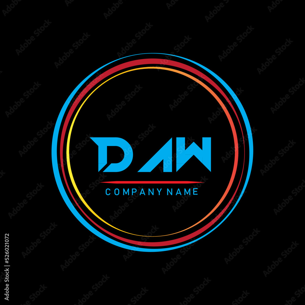 D A W letter. DAW typography for business and real estate band. Letter ...