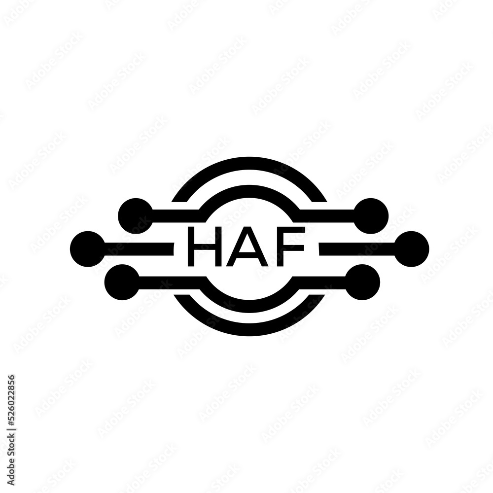 HAF letter logo. HAF best white background vector image. HAF Monogram ...