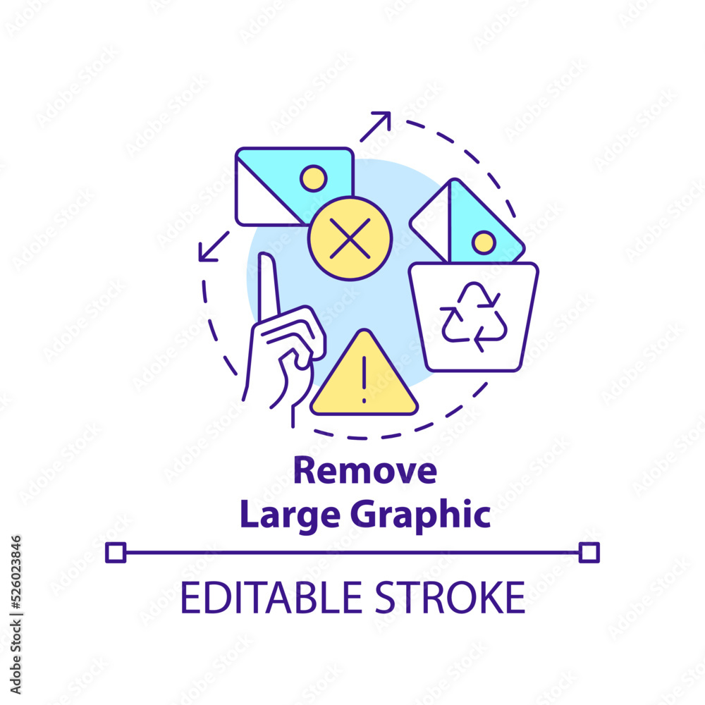 Remove large graphic concept icon. Visual content. Mobile first design ...