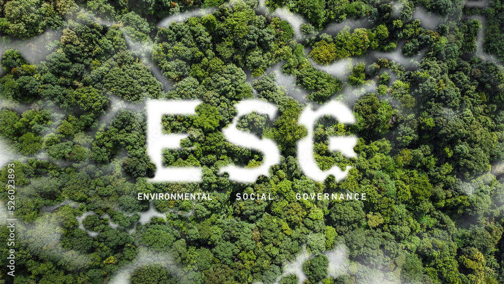 ESG cloud icon green earth concept for environment Society and ...