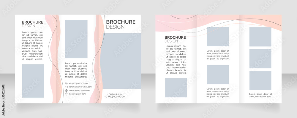 Hairstylist course trifold brochure template design. Zig-zag folded ...