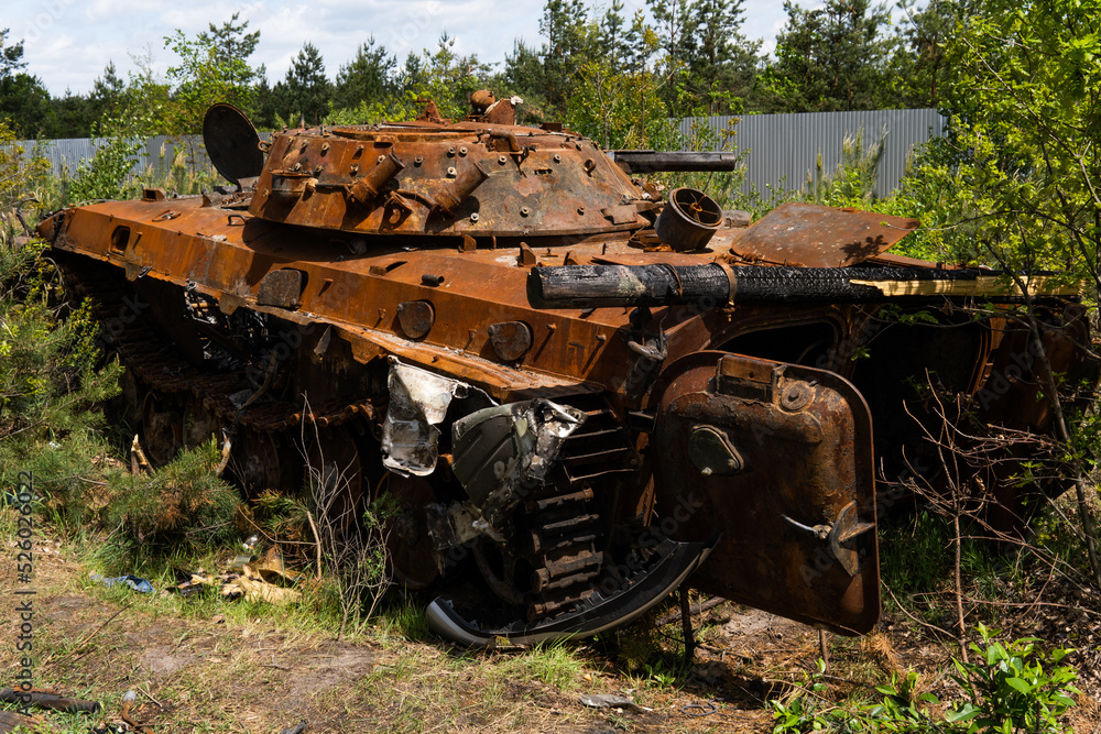A column of Russian military equipment was destroyed. A lot of tanks ...