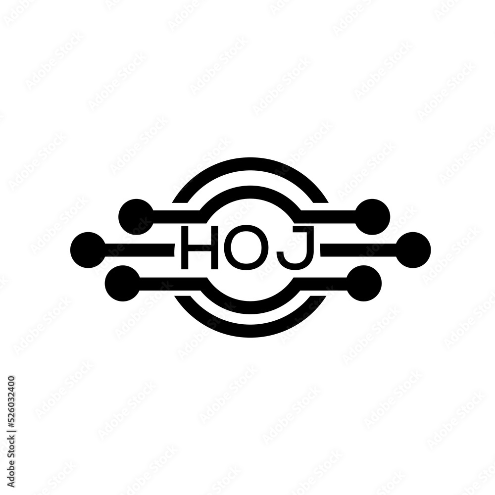HOJ letter logo. HOJ best white background vector image. HOJ Monogram ...