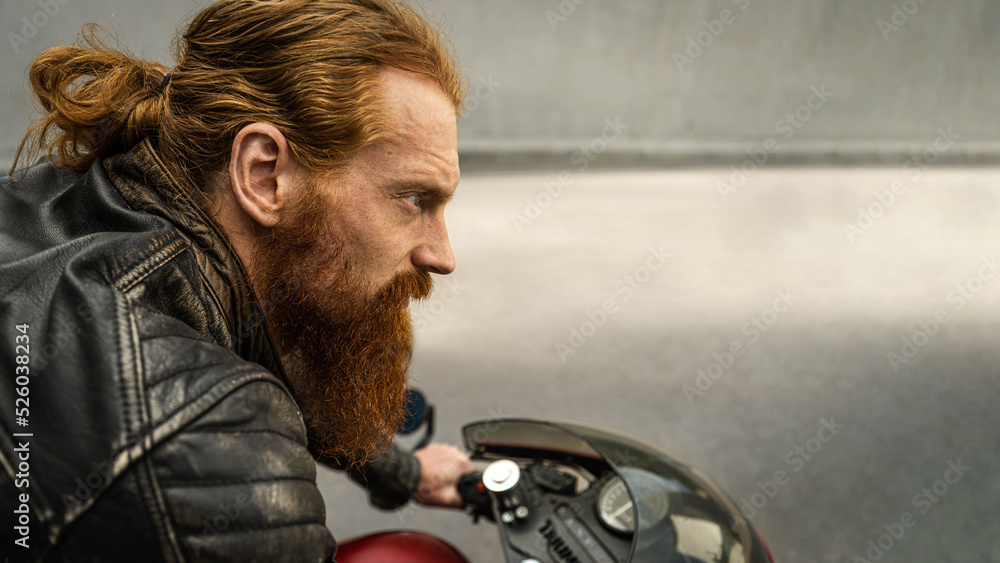 Brutal biker rides motorcycle without helmet, close-up photos, free ...