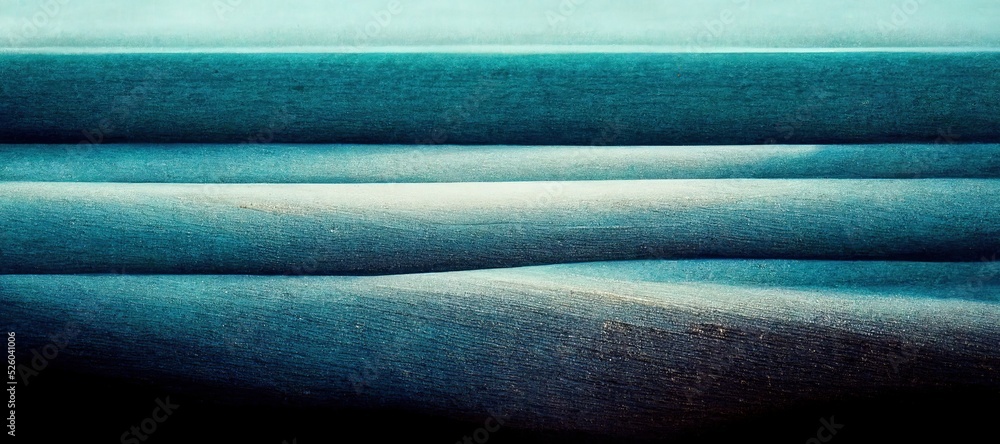 Abstract faded ocean blue woody pencil waves and lines, grainy fiber ...