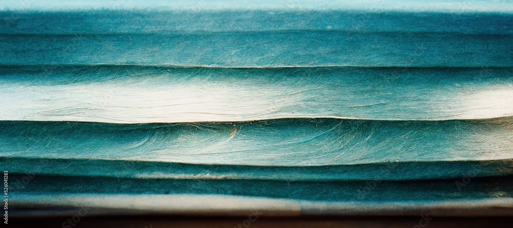Abstract faded ocean blue woody pencil waves and lines, grainy fiber ...