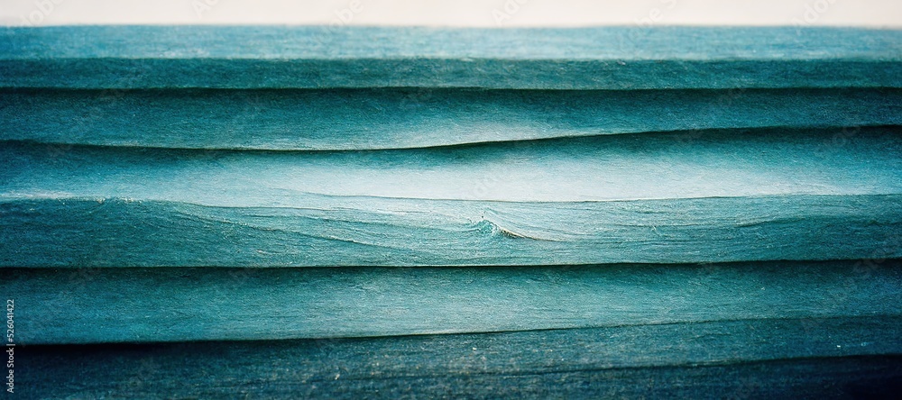Abstract faded ocean blue woody pencil waves and lines, grainy fiber ...