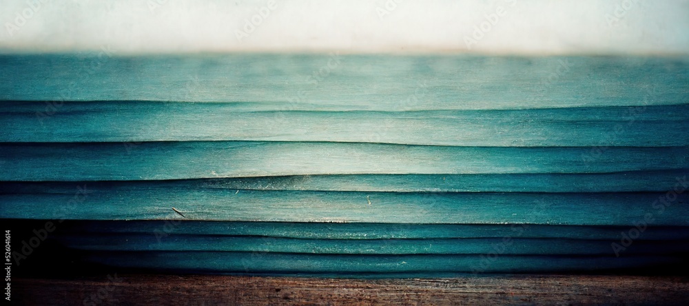 Abstract faded ocean blue woody pencil waves and lines, grainy fiber ...