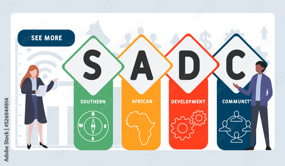 SADC - southern african development community acronym. business concept ...