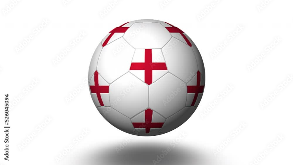3D football or soccer ball spinning animation on white isolated ...