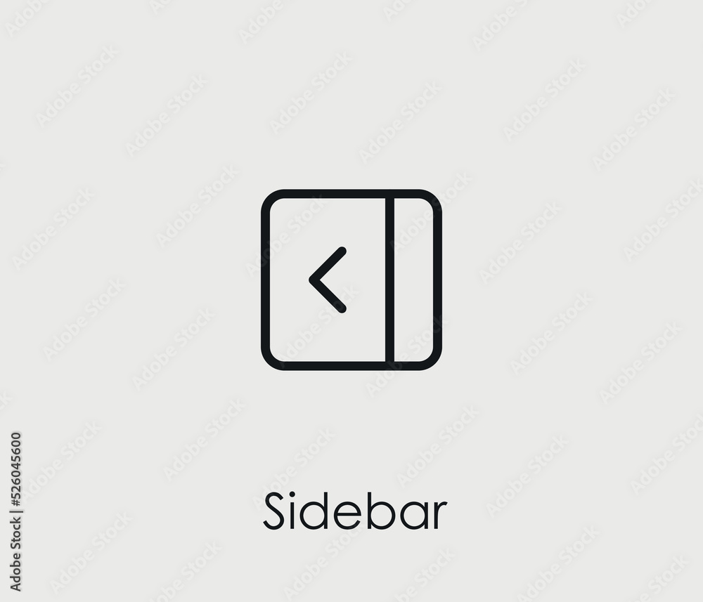 Sidebar vector icon. Editable stroke. Symbol in Line Art Style for ...